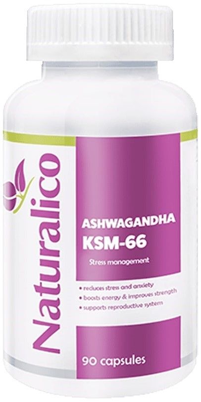Ashwagandha KSM-66, 11 mg, 90 капсули, Naturalico | Ozone.bg
